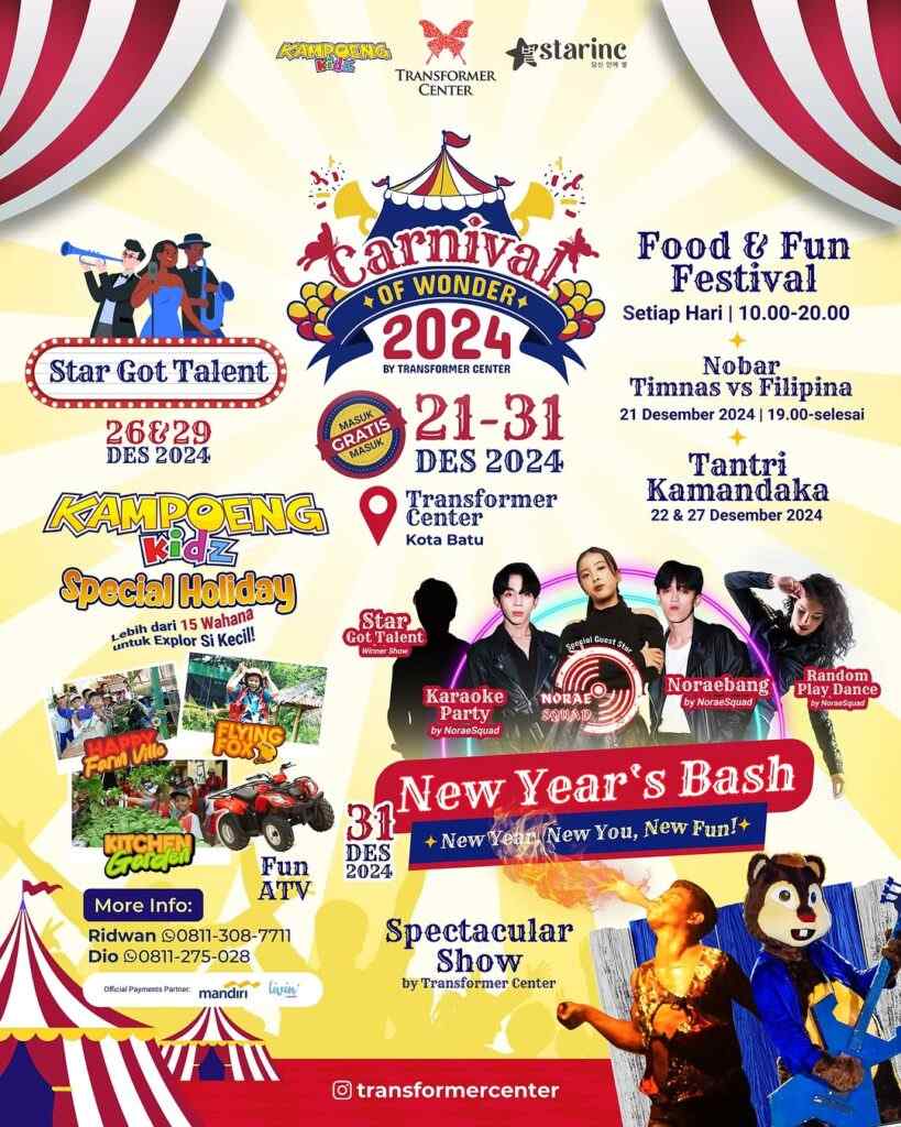 Meriahkan Natal dengan Carnival of Wonder di Hotel Transformer Center ...